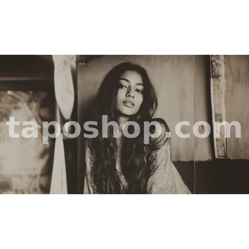 Retro Polaroid Portrait – Indian Woman in 70s Cinematic Style